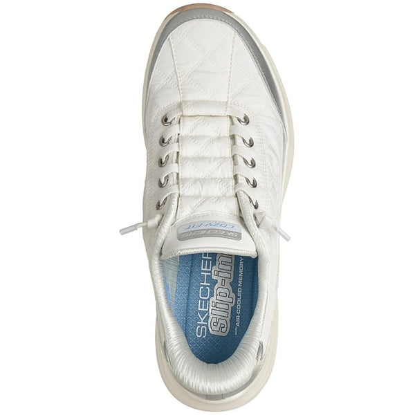 SKECHERS SLIP-INS CONTOUR FOAM METALLIC DREAM WHITE SILVER 150416 ...